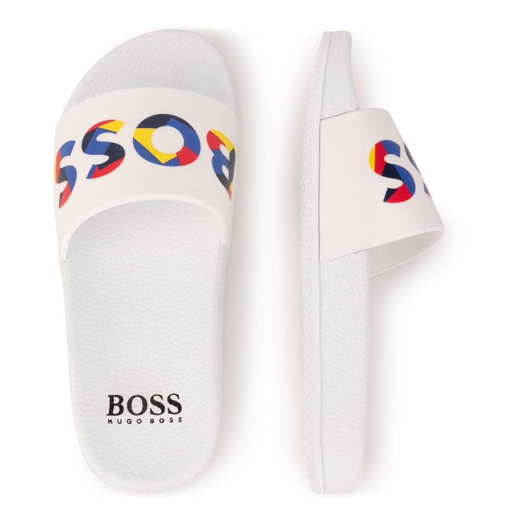 BOSS Italian-made Slides With Contrast-logo Strap, 51% OFF